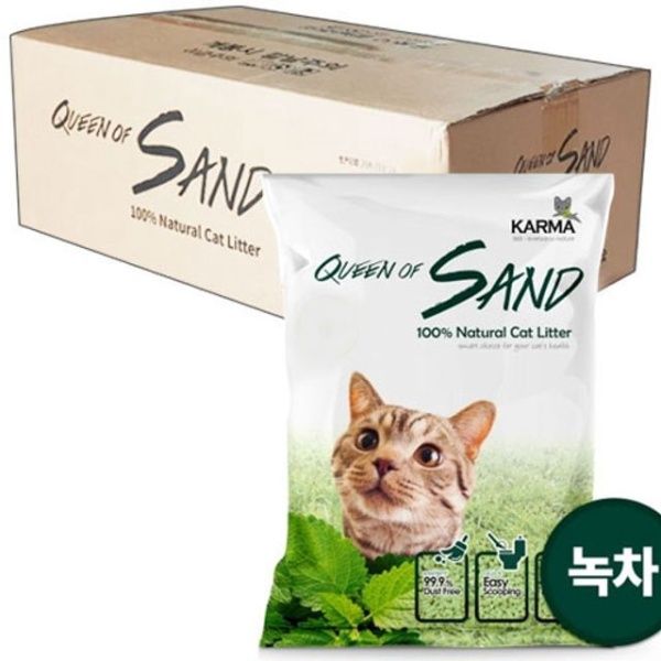 hplusmall 고양이 화장실 두부 모래 사막화방지 녹차 3kg 6EA - 핫트랙스