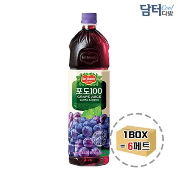 hplusmall 롯데 델몬트 포도100 1.5L (6페트) - 핫트랙스