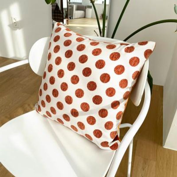 shininghome 러프 소파 쿠션커버 브라운도트 45x45 B 2P - 핫트랙스