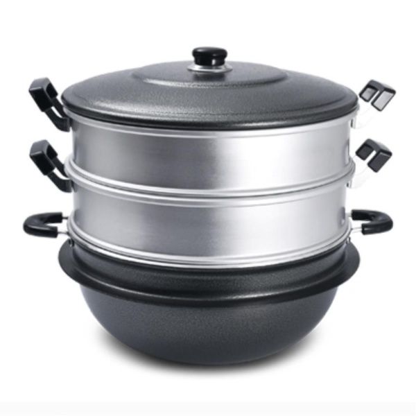 hplusmall 3단 시루솥 찜솥 다용도 솥 36cm 대게찜기 해물찜기 - 핫트랙스