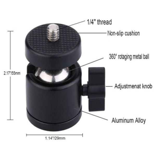 hplusmall 캠코더 볼헤드 볼 마운트 삼각대 모노포드 360도 회전 - 핫트랙스