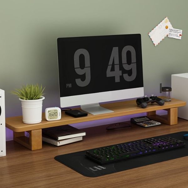 hplusmall 테스크픽 원목 받침대 모니터 80 내추럴[WCB85FA] - 핫트랙스