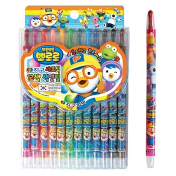 hplusmall 지구 뽀로로 샤프식색연필 12색 33293 - 핫트랙스