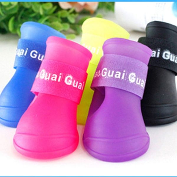 hplusmall D18 반려동물 라텍스 방수 부츠 캔디 신발 블랙[WBD0F - 핫트랙스