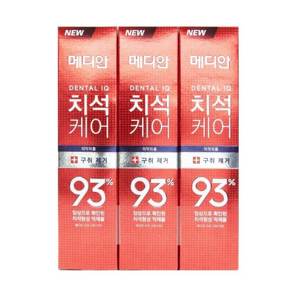 hplusmall 메디안 치석 구취 치약 120g 3입(WB28350) - 핫트랙스