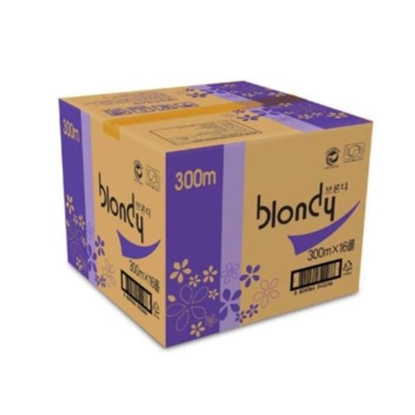 hplusmall 브론디 점보롤 화장지(2겹 300MX4롤x4팩(16롤) 박스) - 핫트랙스