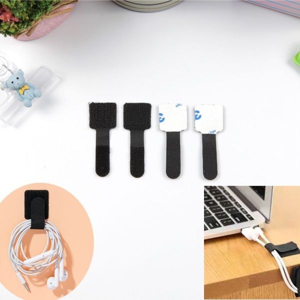 hplusmall 부착식 찍찍이 케이블 정리 홀더 블랙(소) 1P - 핫트랙스