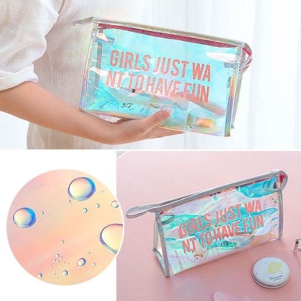hplusmall 홀로그램pvc파우치 투명파우치 비치파우치 투명클러치 W4036AE - 핫트랙스