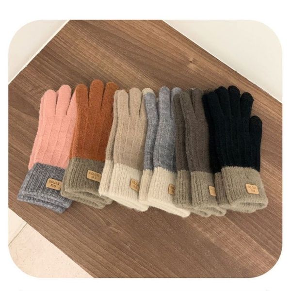 hplusmall 여성 가을 겨울 보온 알파카 니트 터치 장갑[WCDAF30] - 핫트랙스