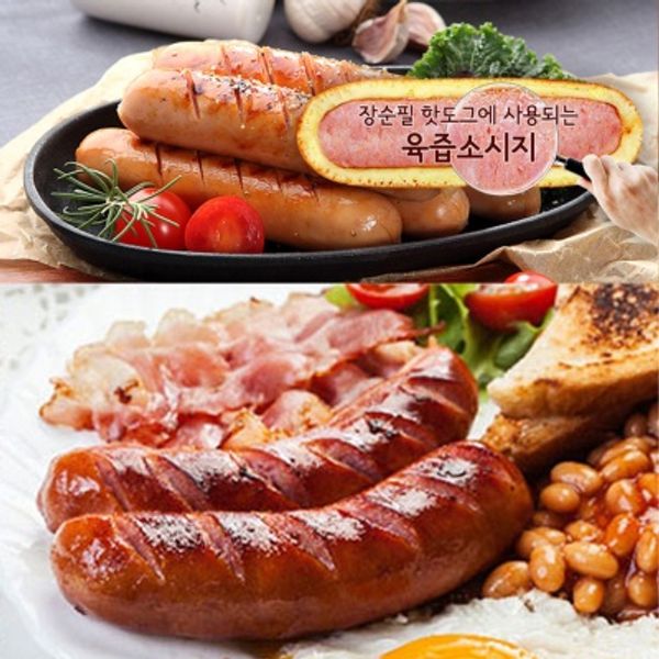 FOODNSHOP 장순필푸드 돈육 장순필소시지 (6EA x 5팩) (1팩 420g) - 핫트랙스