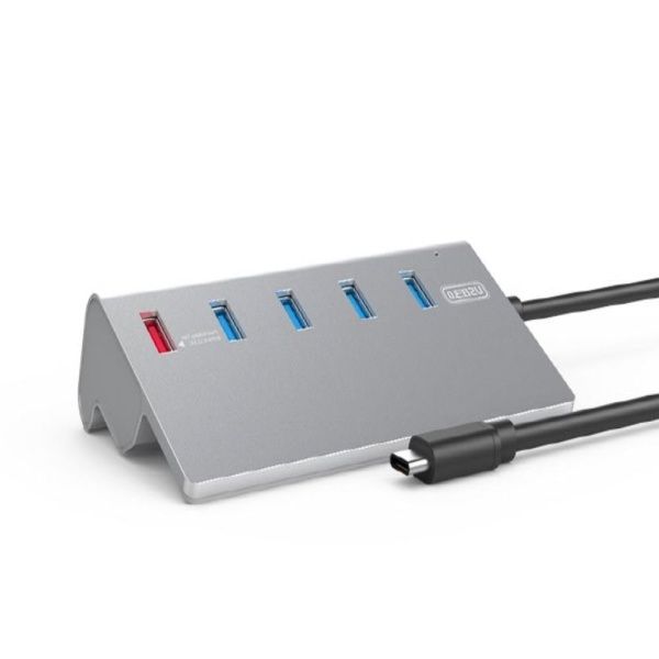 hplusmall USB QC 타입C 5포트 무전원 멀티허브 PC 충전 연장 - 핫트랙스