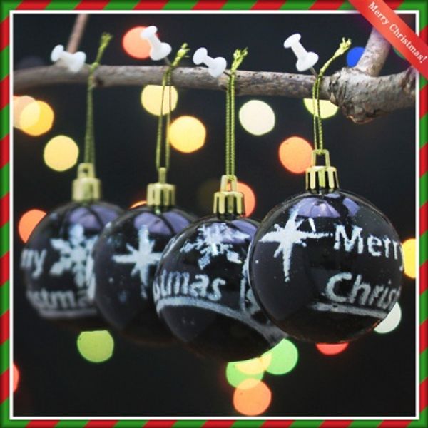 shoppingplan 4p 크리스마스 블랙 유광볼 트리장식 트리재료 - 핫트랙스