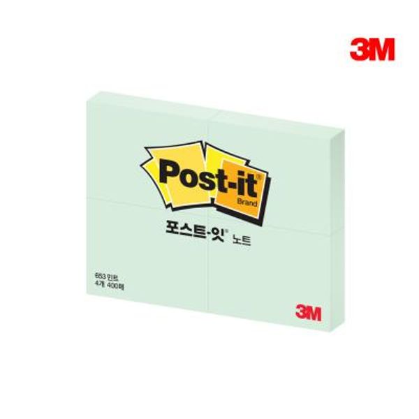 ijung 3M 포스트잇 653-4 애플민트 - 핫트랙스