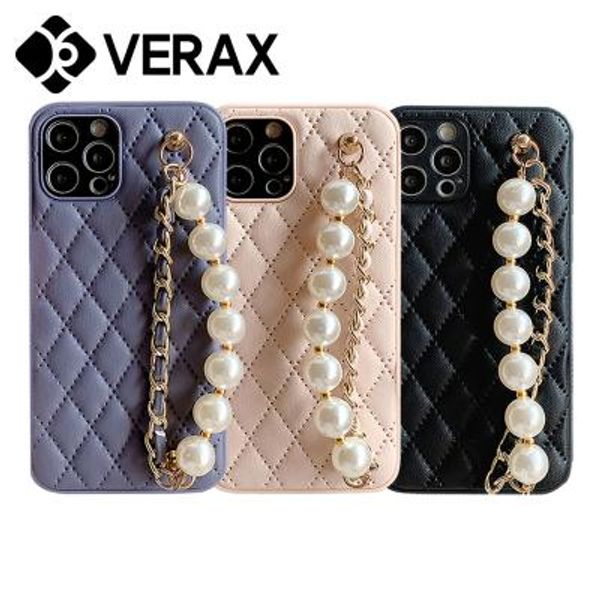 VERAX 아이폰12 진주 스트랩 키링 젤리 가죽 케이스 P632 - 핫트랙스