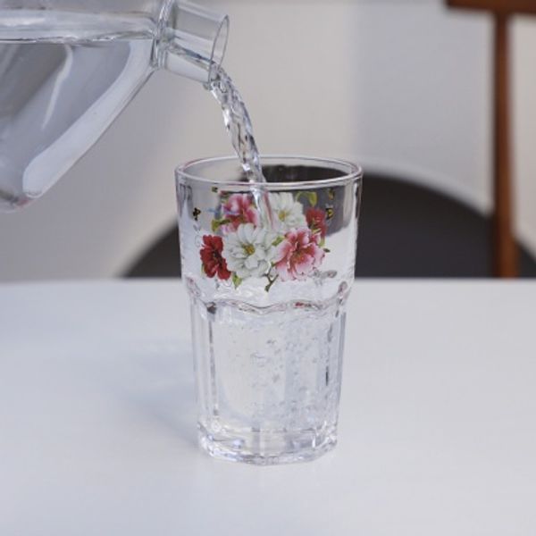 kitchen malling 플라워 레트로 압화 하이컵 310ml 2p세트 - 핫트랙스