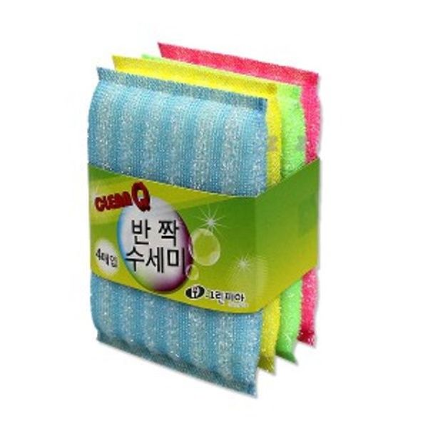 hplusmall 반짝 수세미4P 설거지 주방 청소 행주 기름떄 찌든떄[ - 핫트랙스