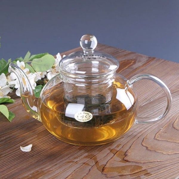 hplusmall 원형 유리 차주전자/티포트 600ml(W05E11C) - 핫트랙스