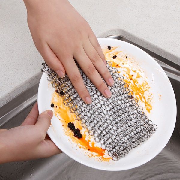 shoppingplan 반영구 스텐링 수세미 2p(사각형) (10cm) 무쇠팬세척 - 핫트랙스