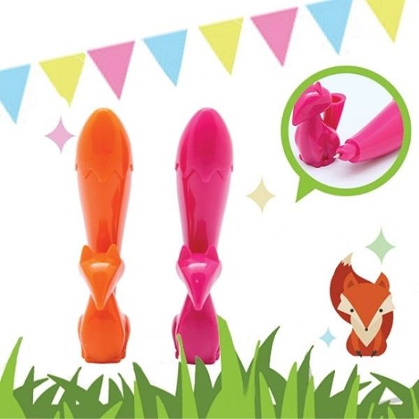 hplusmall 여우 캐릭터 볼펜 귀여운 볼팬 예쁜 펜 필기구 미니[W - 핫트랙스