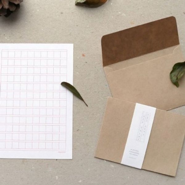 hplusmall 핑크풋 원고 편지지 편지 봉투 우편 축하 손편지 소 - 핫트랙스