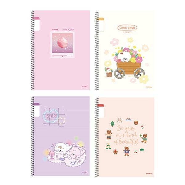 hplusmall 초등 여아 스프링 무제노트 10P 좁은칸 유선 공책[WBA - 핫트랙스