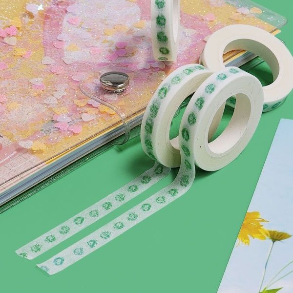 hplusmall 다꾸 종이테이프 마스킹 테잎 초록수채화 패턴 1p[WDA - 핫트랙스