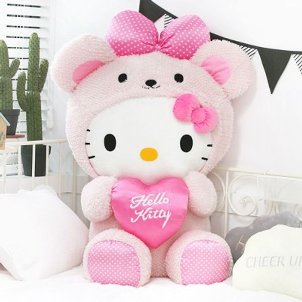 hplusmall 헬로키티 핑크하트베어 자이언트 봉제인형 100cm - 핫트랙스