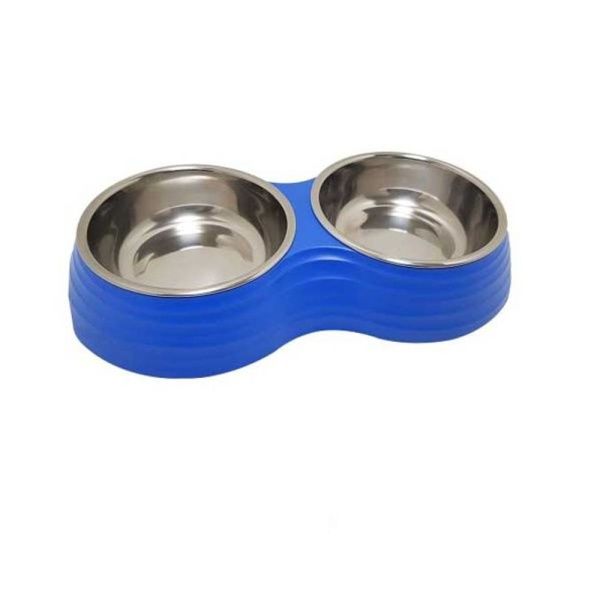 hplusmall 애견식기 슈퍼 더블 프로스티드 리플 보울 S 블루 - 핫트랙스