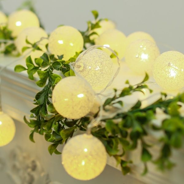 shoppingplan 샤인무드 LED 30구 코튼볼 전구 USB 감성 캠핑 조명 - 핫트랙스