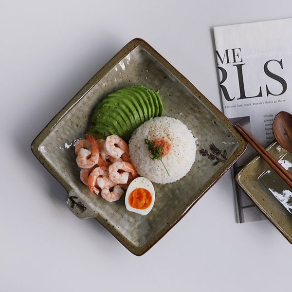 kitchen malling 국산 도자기 모리 라벤더 사각 손접시 2size 택1p - 핫트랙스