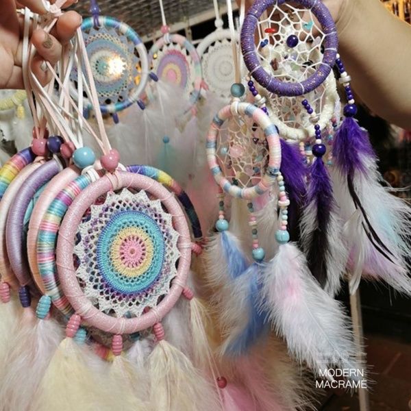 hplusmall 마크라메 깃털 6컬러 혼합믹스 마크라메 재료 - 핫트랙스