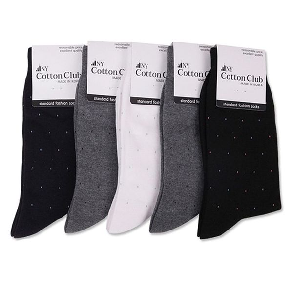 hplusmall 남자 랜덤 5켤레 양말 도트 색상 정장(WDBF573) - 핫트랙스