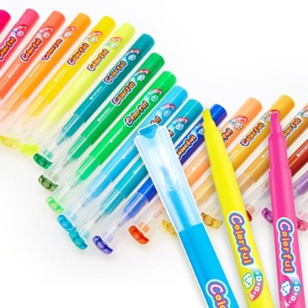 hplusmall 모나미 칼라풀데이 형광펜 낱색 하이라이터 필기 O[W6 - 핫트랙스