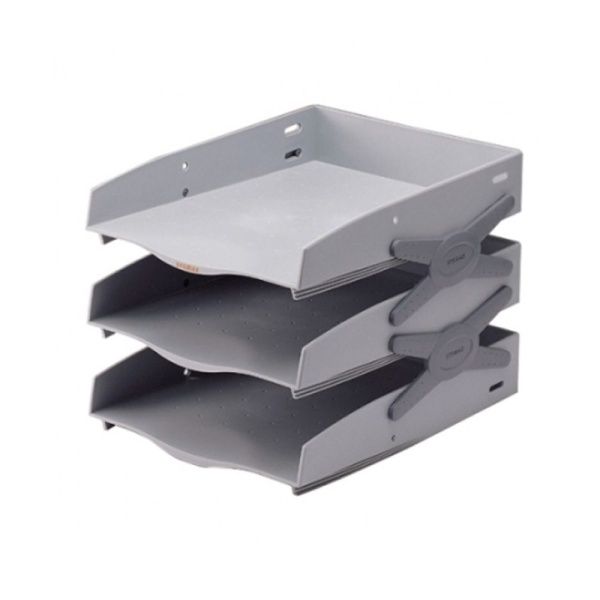 hplusmall 3단 네오 트레이 회색 1P 파일함 용지 보관함 문서[W6 - 핫트랙스