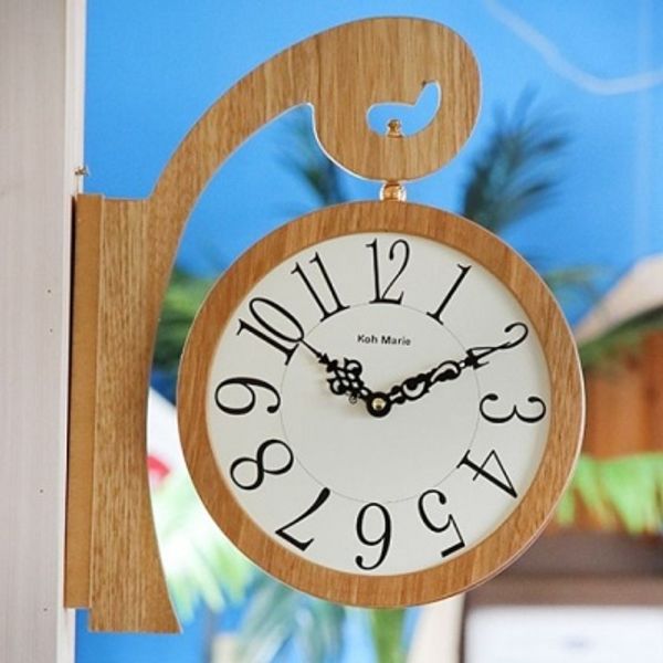 hplusmall 쏘 빈티지 양면시계 (내추럴) - 핫트랙스