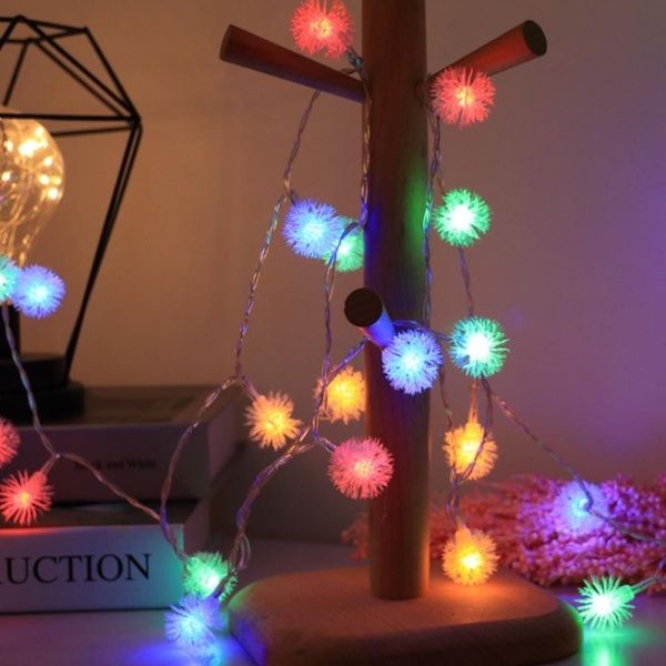 hplusmall 40구 눈송이 와이어 전구 6M 믹스컬러 장식전구 - 핫트랙스