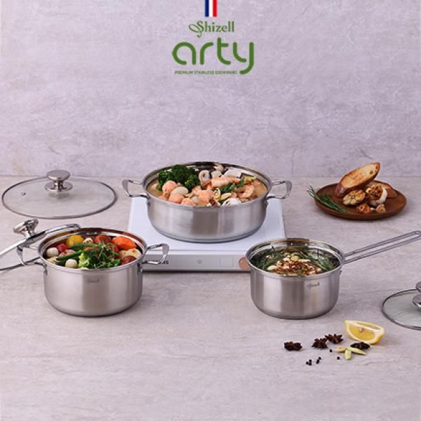 Shizell [쉬젤] 아티 스테인레스 IH냄비 3종세트 - 핫트랙스