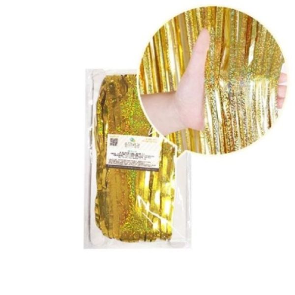 hplusmall 홀로그램파티커튼(폭1m/높이2m)-골드 - 핫트랙스