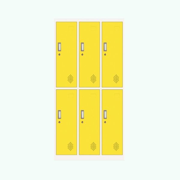 shoppingplan 6칸 철제 수납 캐비넷 (180cm) (옐로우) - 핫트랙스