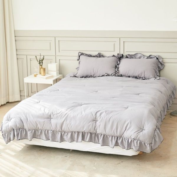 hplusmall 로맨틱 프릴워싱 실키마이크로 호텔식 차렵이불 Q[WB8 - 핫트랙스