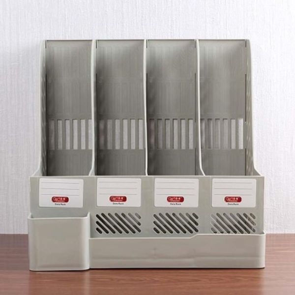 hplusmall 4칸 서류정리함 그레이 문구바인더 문서보관함 책꽂 - 핫트랙스