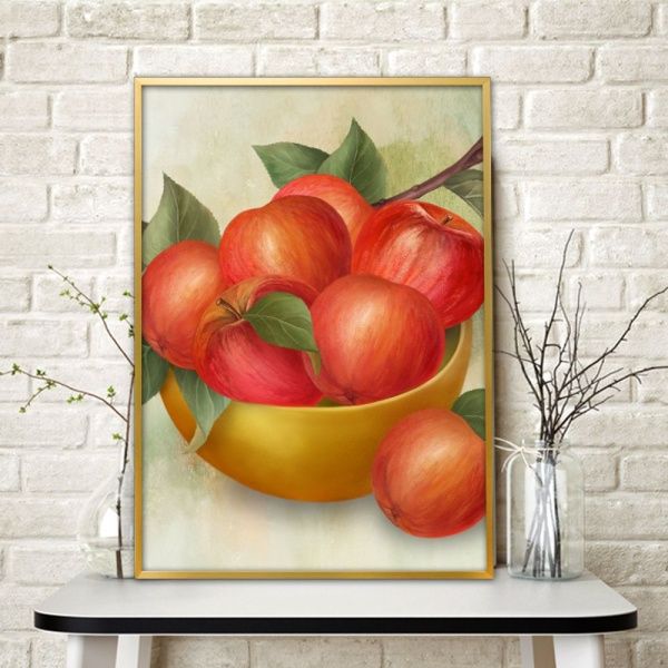 hplusmall 사과그림 액자 A3 2APP1 풍수그림 돈들어오는 - 핫트랙스