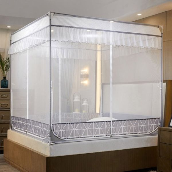 shoppingplan 편안한잠 사각 침대 모기장 3-4인용 레이스모기장 - 핫트랙스