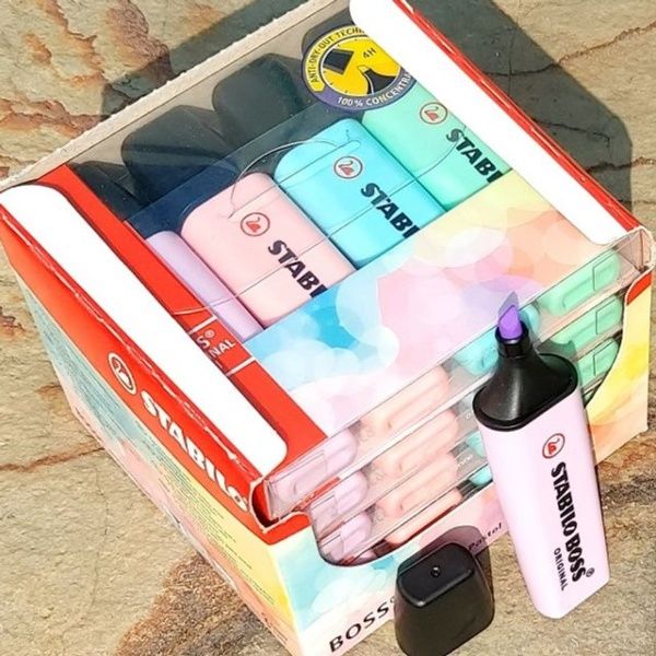 hplusmall 스타빌로 보스 오리지널 형광펜-파스텔 4색 B 1갑(5개 - 핫트랙스