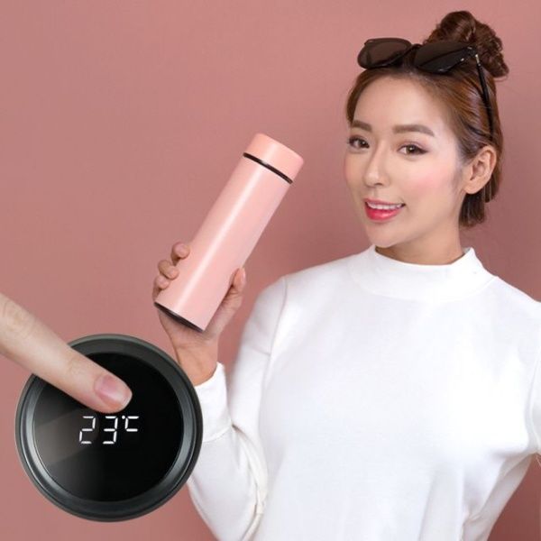 hplusmall 엠디디지탈 온도표시 스텐 스마트텀블러 500ml[W518D5 - 핫트랙스