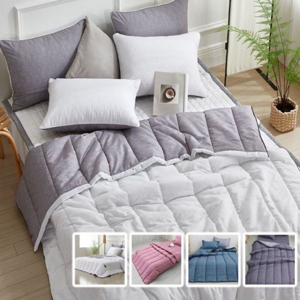 hplusmall 데이데이 소프트 마이크로 사계절 이불베개세트Q 블루 - 핫트랙스