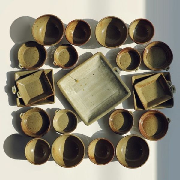 kitchen malling 수제 도자기 모리 민들레 4인 식기세트 A 21p - 핫트랙스