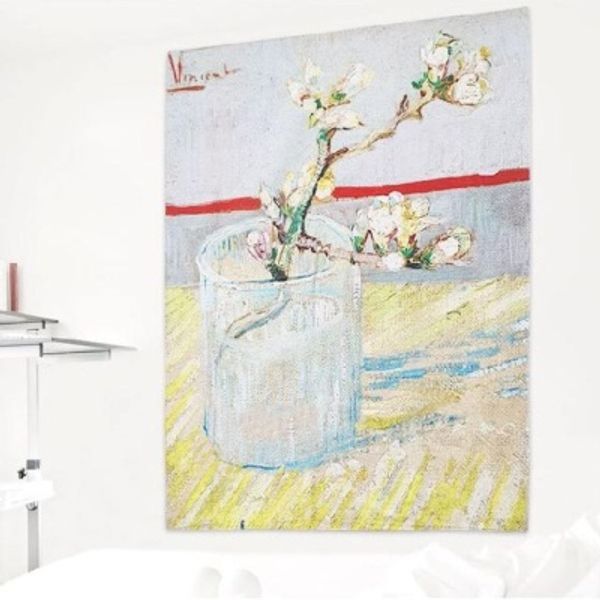 hplusmall 반고흐 아몬드꽃 천 패브릭 포스터 L 거실 방 명화 - 핫트랙스
