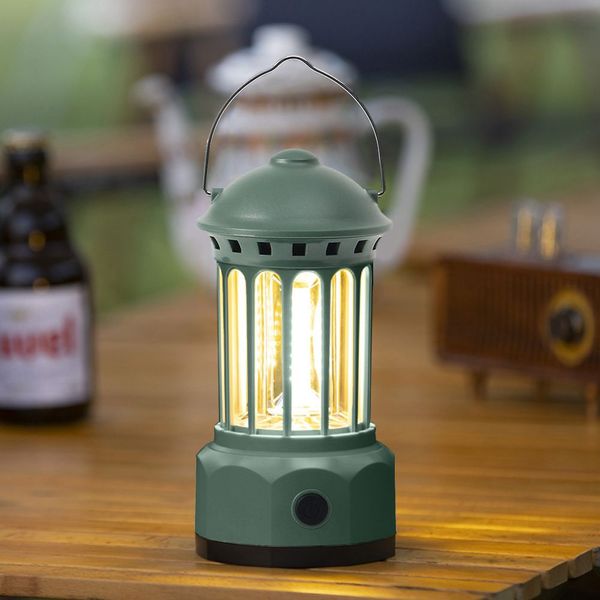 hplusmall 레트로 캠핑 감성 랜턴 L5 COB 그린(WD413D1) - 핫트랙스