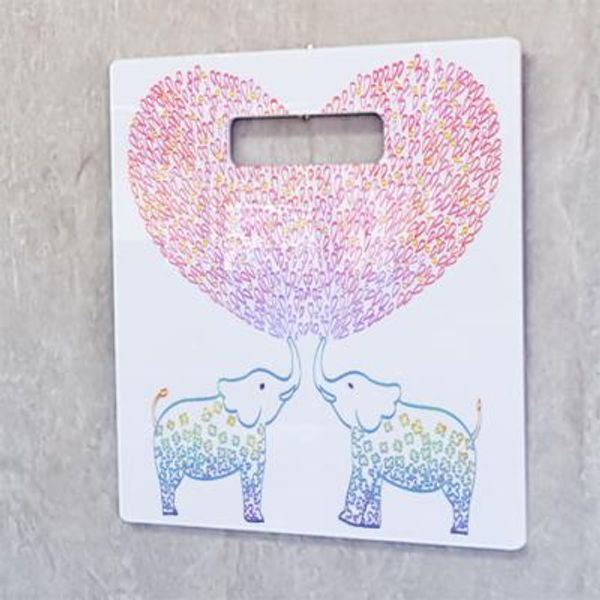 ggoomim ns945-행잉액자_사랑이넘치는코끼리커플(정사각형) - 핫트랙스